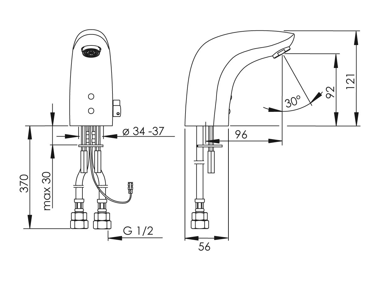Enware Viva Mains Power Sensor Tap Chrome (6 Star) from Reece