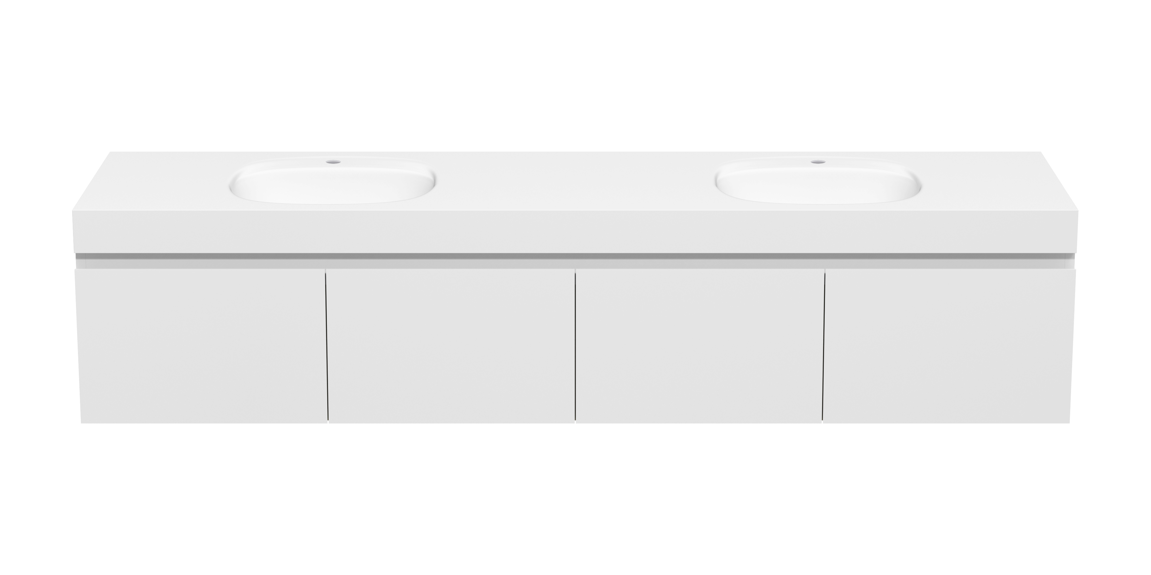 Kado Lussi 1800mm Wall Hung Vanity Unit Double Bowl with Four Soft ...