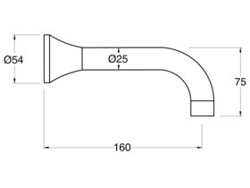 Porcher Bath outlet 160mm Aerated Chrome from Reece