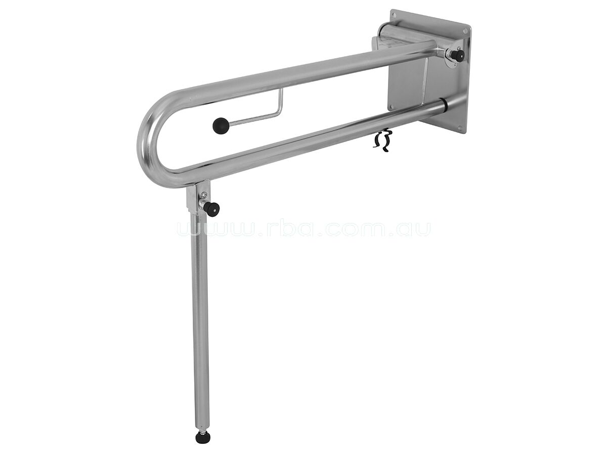RBA Bariatric Drop Down Grab Rail with Toilet Roll Holder Right Hand ...