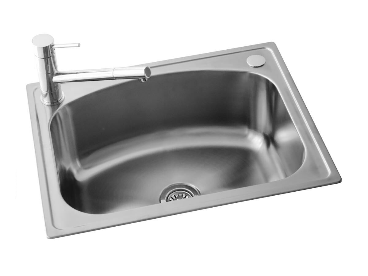 Milena Euro 35 Litre Inset Laundry Tub 2 Taphole Stainless Steel from Reece