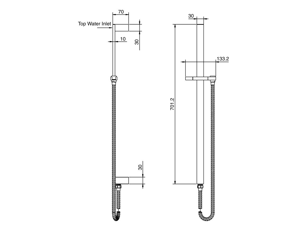 Mizu Bloc Single Waterrail Shower 1 Function Chrome (3 Star) from Reece