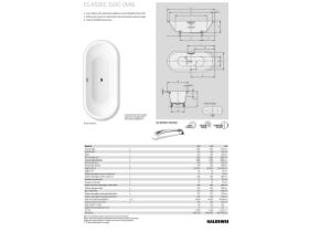 Classic Duo Oval Inset Bath with Chrome Overflow 1600 x 700 White from ...