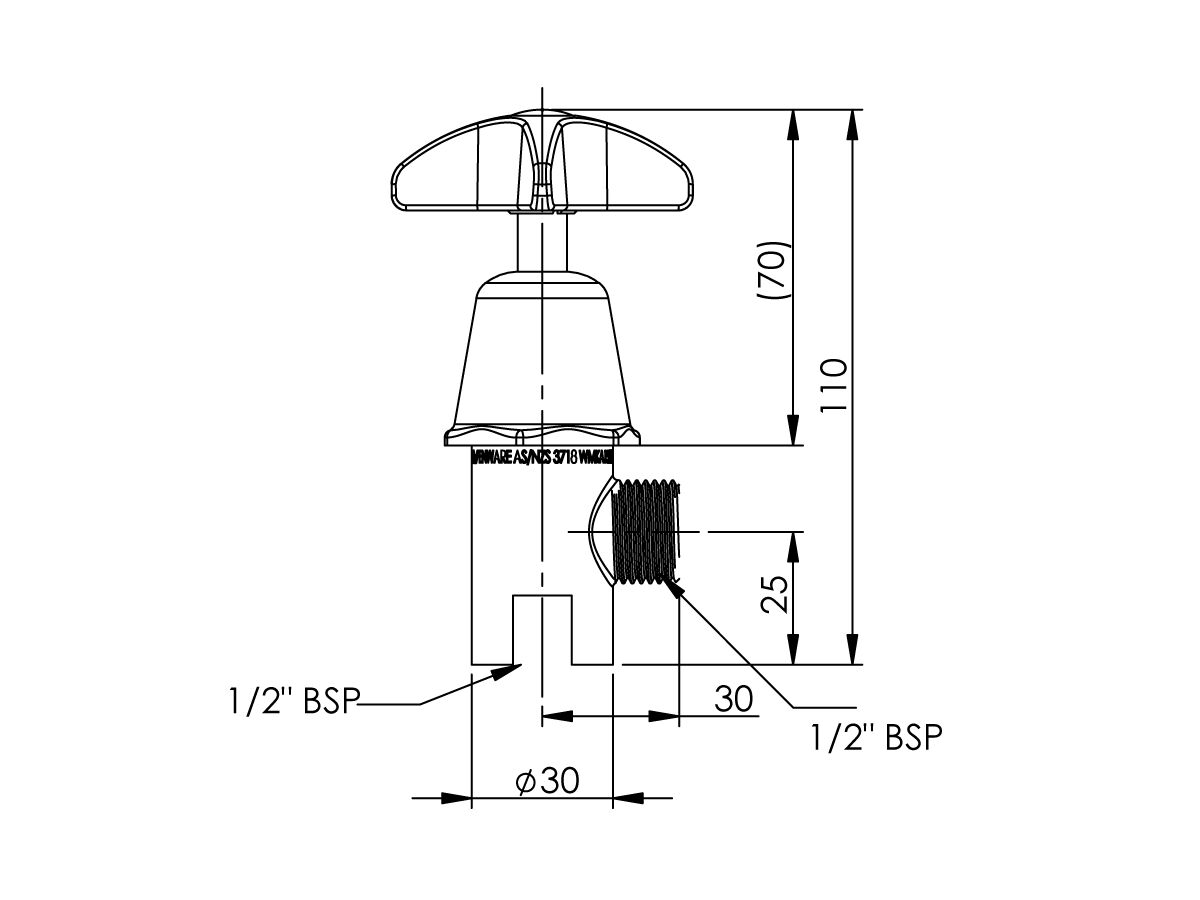 Enware Vandal Proof Right Angle Cistern Stop Male & Female Capstan ...