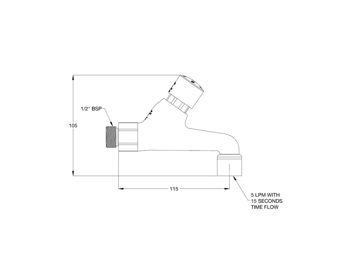 Ezy-Push CP-BS Lead Safe Timeflow Push Button Deluxe Bib Tap 6 Seconds ...