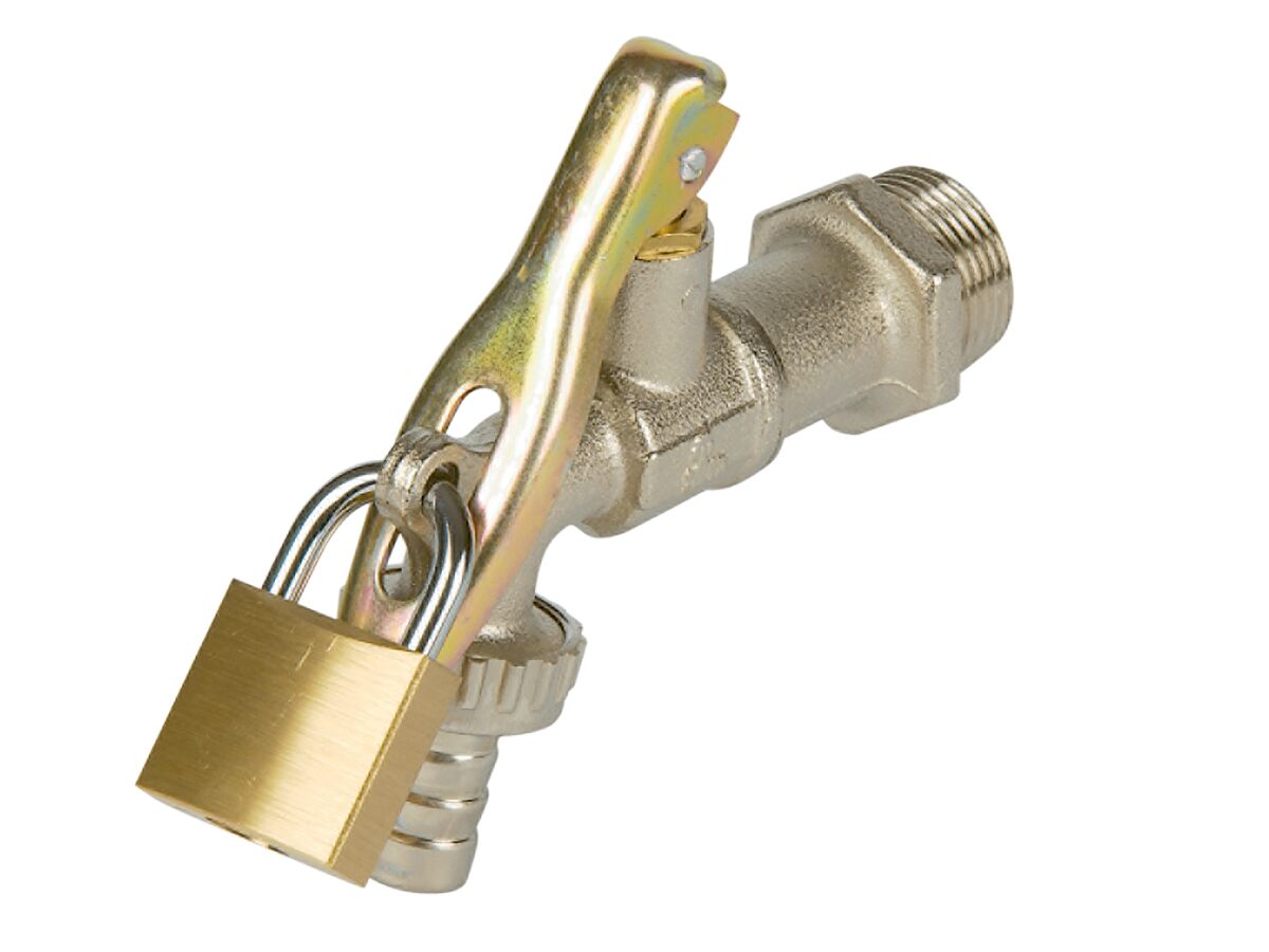 Zetco Brass Bib Cock Hose Barb Lockable 20mm from Reece