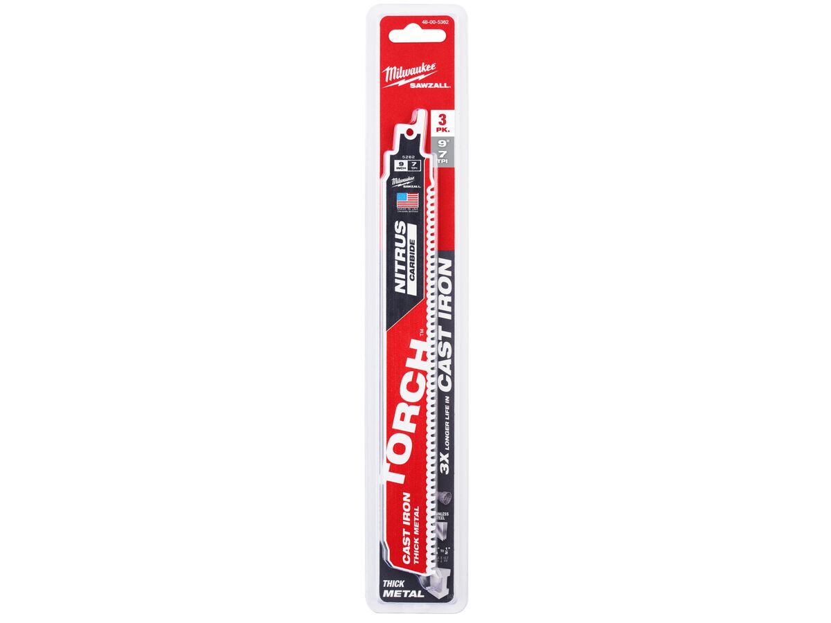 Milwaukee Sawzall Torch with Nitrus Carbide 230mm (3) from Reece