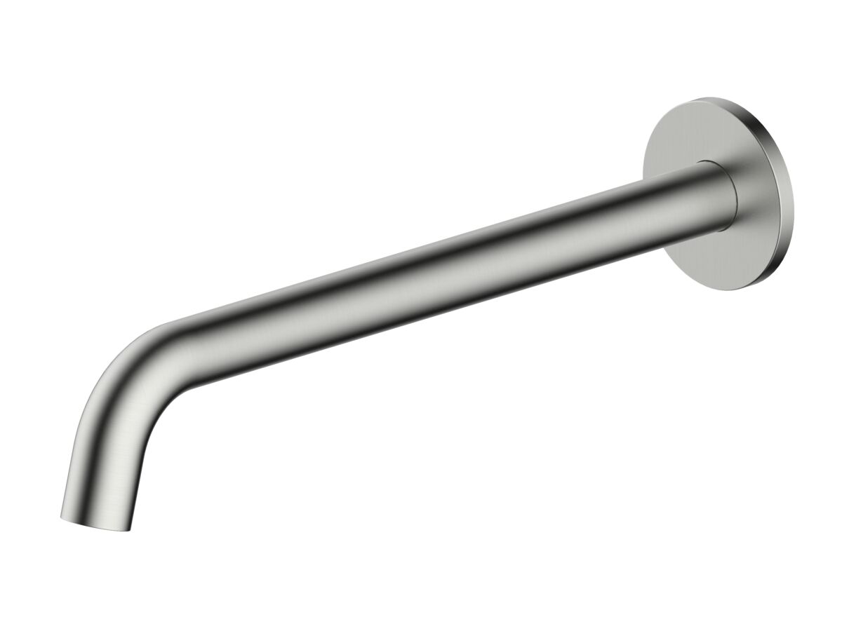 Mizu Drift Wall Basin/Bath Outlet Curve Spout 300mm Brushed Nickel (6 ...