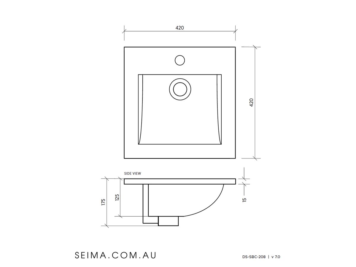 Chios 208 Basin Inset White Overflow 1 Taphole from Reece