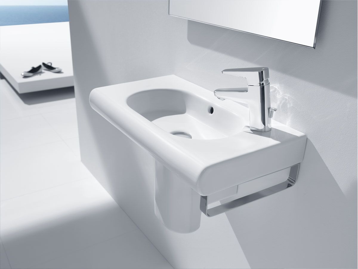 Roca Meridian Compact Wall Basin 600x320 1 Taphole White from Reece