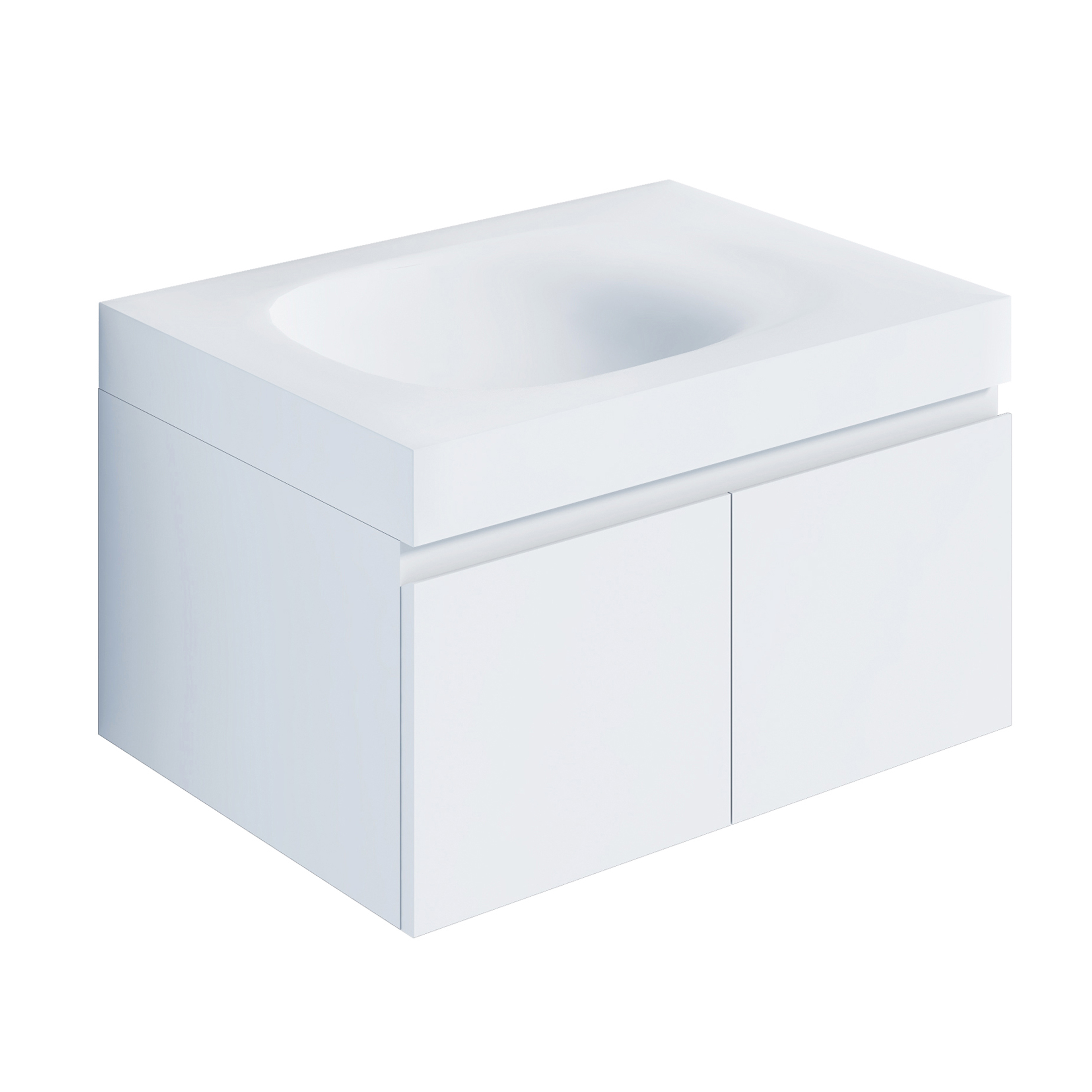 Kado Lussi 700mm Wall Hung Vanity Unit with Two Soft Close Doors Satin ...