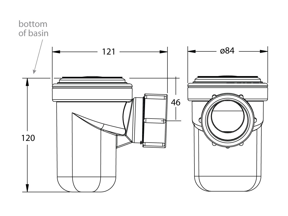 Enware Microtrap Chrome with Popup Waste from Reece