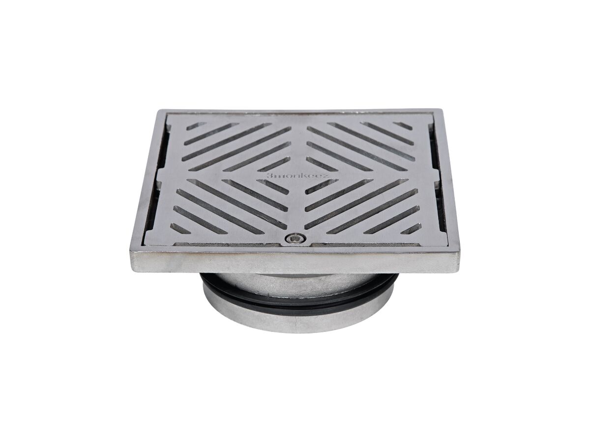 3Monkeez 150mm Square Floor Waste Stainless Steel 316 from Reece