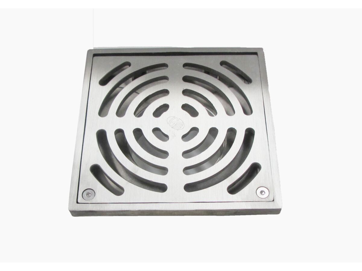 Stainless Steel Floor Drain Grate Assembly Square BSP 200mm x 100mm ...