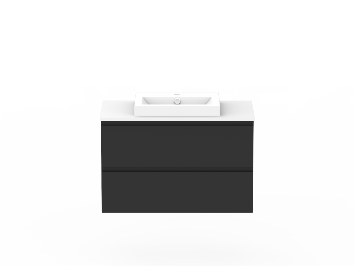 Posh Domaine Plus All Drawer Twin 900mm Wall Hung Vanity Centre Basin ...