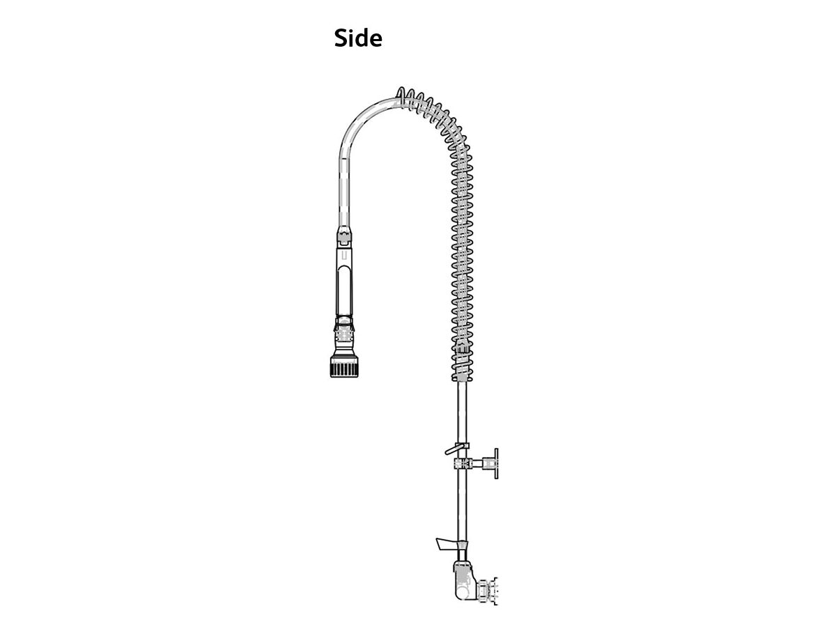 3Monkeez Exposed Breech Wall Mount Pre Rinse Unit with Spreaders ...
