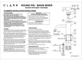 Clark Round Pin Basin Mixer Black (5 Star) from Reece