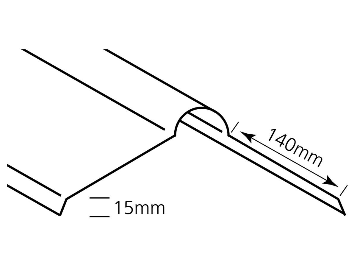 Roll Top Ridge 400mm Zinc 6 mtr from Reece