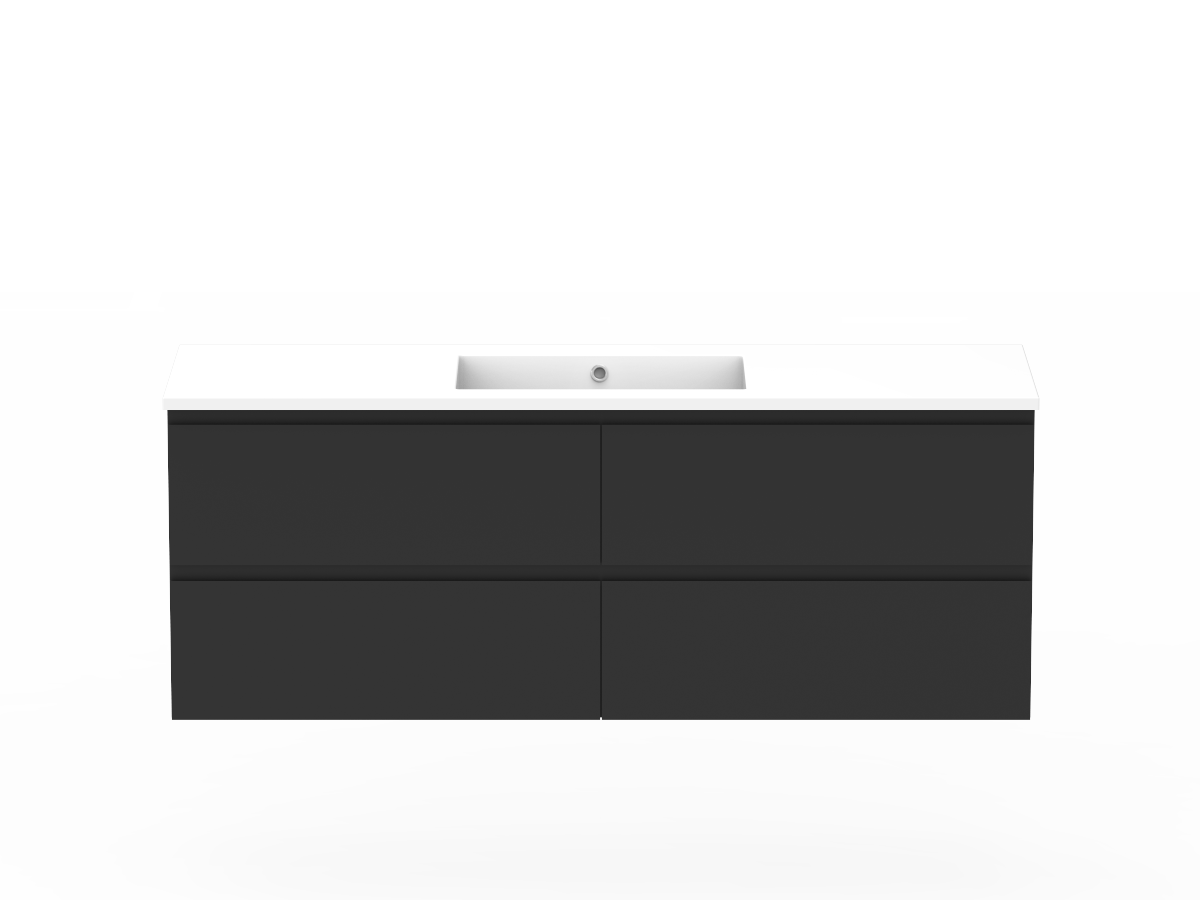 Posh Domaine Plus All-Drawer Twin 1500mm Single Bowl Basin Wall Hung ...