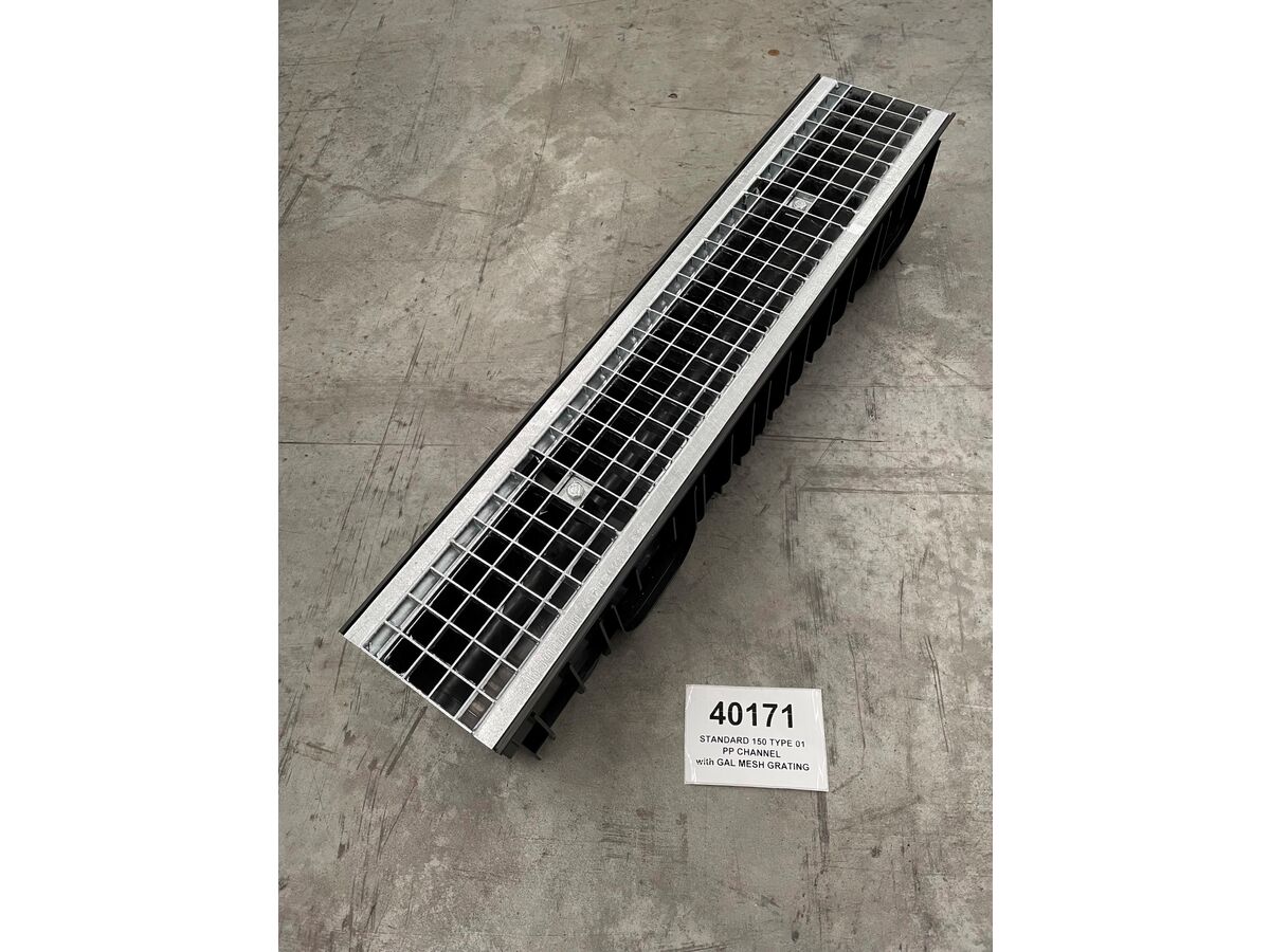 Graf Hauraton 150mm PP Channel with Galvanised 1mtr from Reece