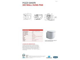 Pozzi Ginori Lavabi 500 Toilet Pan Wall Hung White/Chrome from Reece