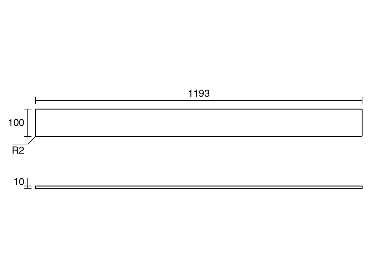 Kado Lux Frameless Enclosure Header (Clips) 1200mm from Reece