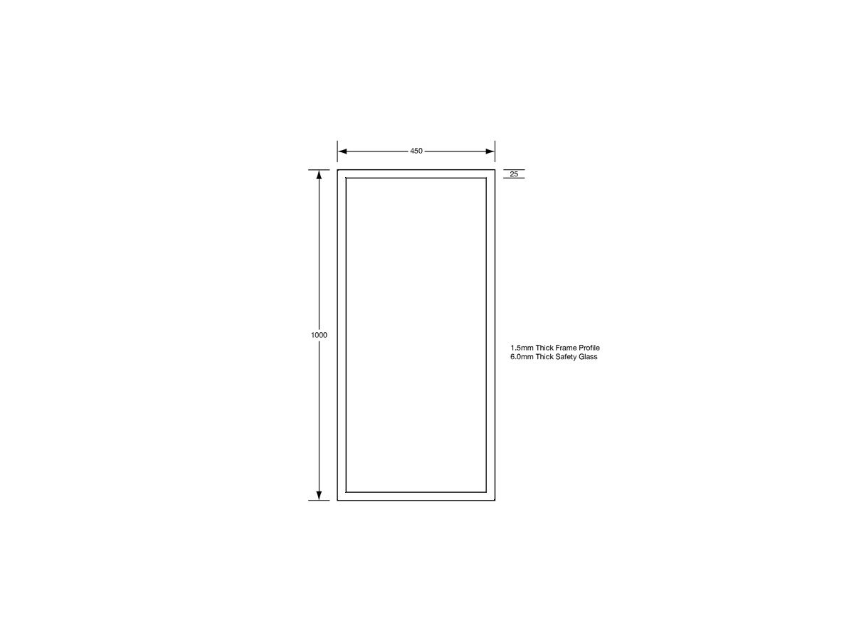Metlam Framed Mirror 450 x 1000mm Stainless Steel from Reece