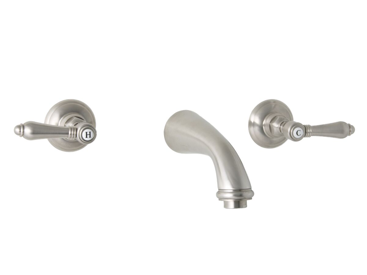 Nicolazzi Adore Wall Basin Set Satin Nickel (4 Star) from Reece