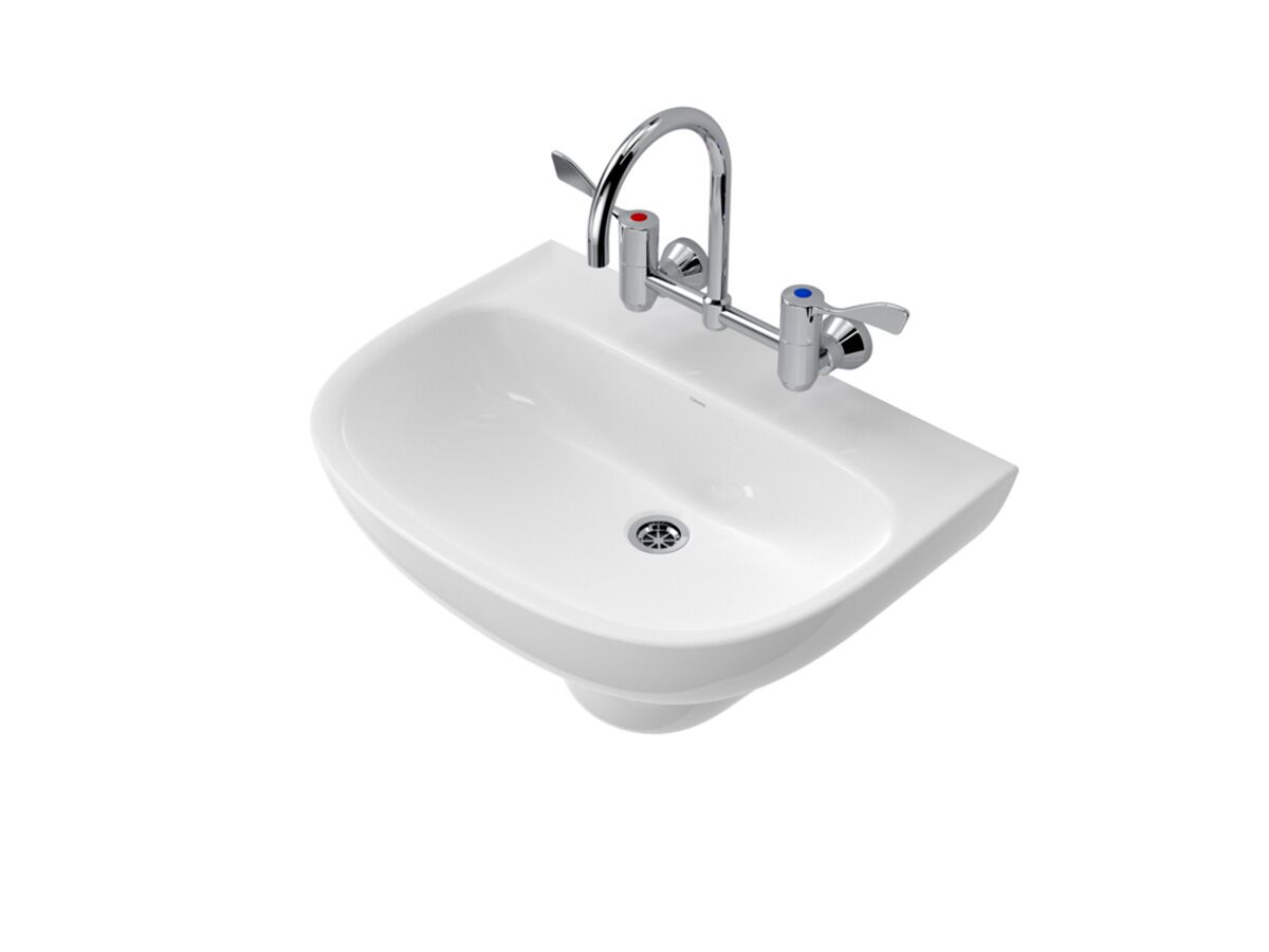 Caroma Care 600 Wall Basin No Taphole No Overflow White from Reece