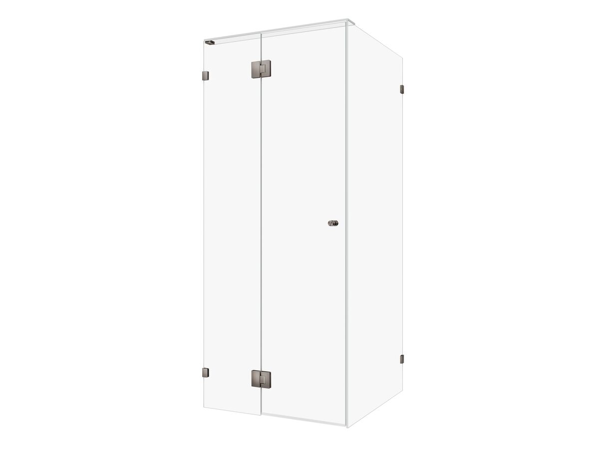 Kado Lux Frameless Enclosure with Wall Clips 900 x 900mm Brushed ...