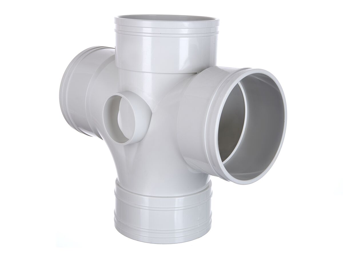 DWV Junction 100mm x 90 Degree Female & Female Double Plain from Reece