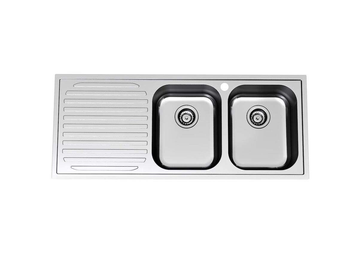 Clark Monaco Double End Right Hand Bowl Sink 1200 One Taphole with ...