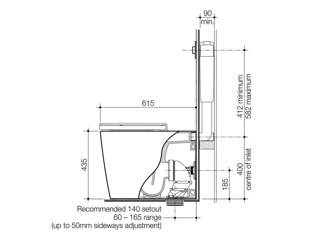 Caroma Liano Cleanflush Easy Height Wall Faced Back Entry Invisi Series ...