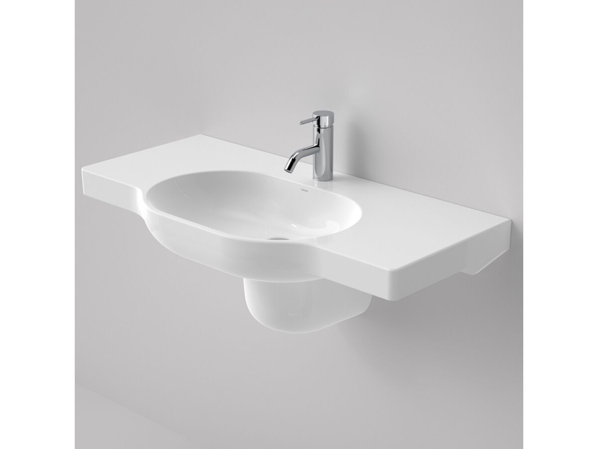 Caroma Opal Twin Wall Basin without Overflow 1 Taphole 900mm White from ...