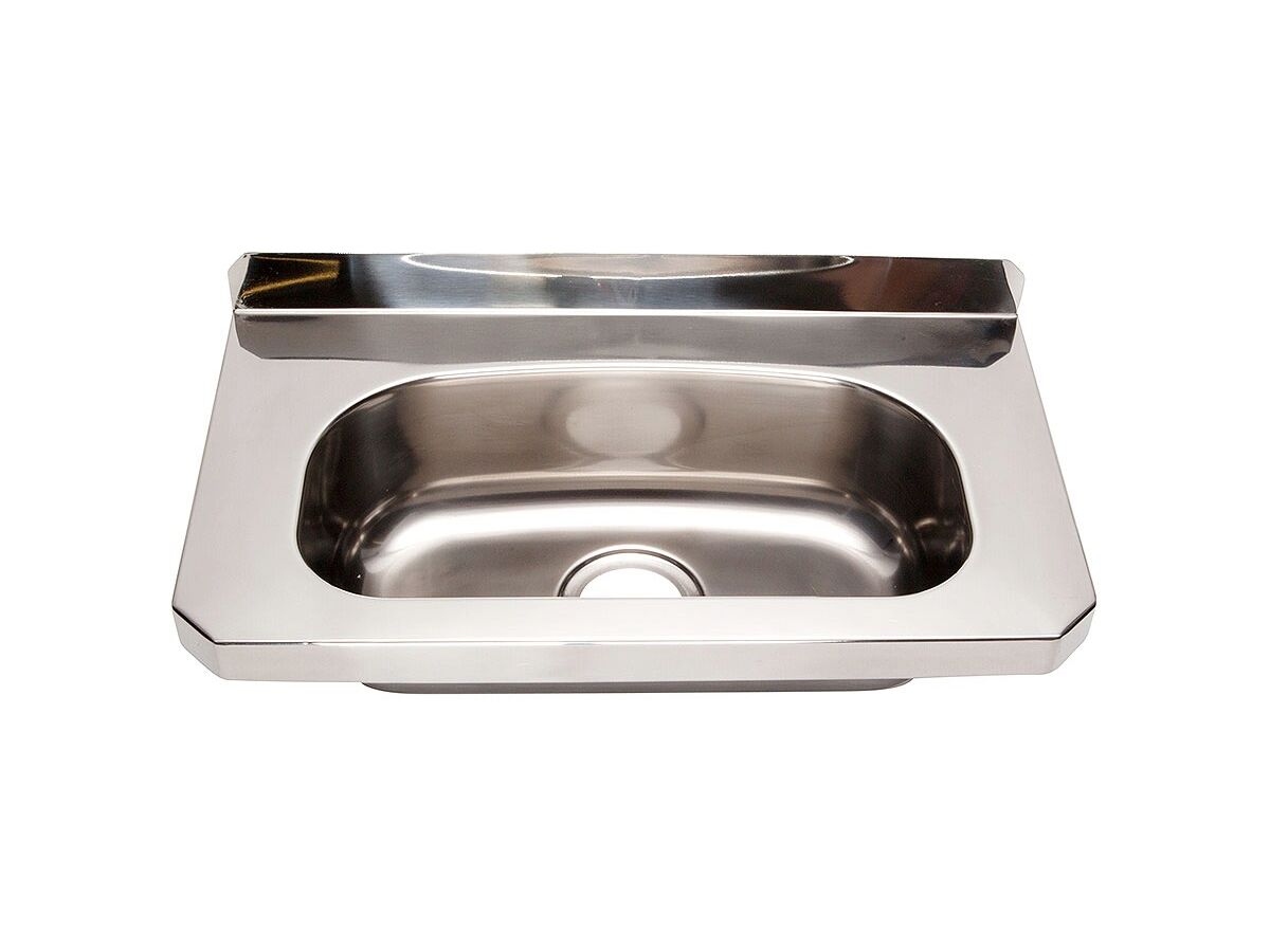 Compact Stainless Steel Wall Basin with Brackets from Reece