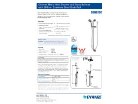 Enware Shower & Smooth Hose & 900mm Stainless Steel Grab Rail (3 Star ...