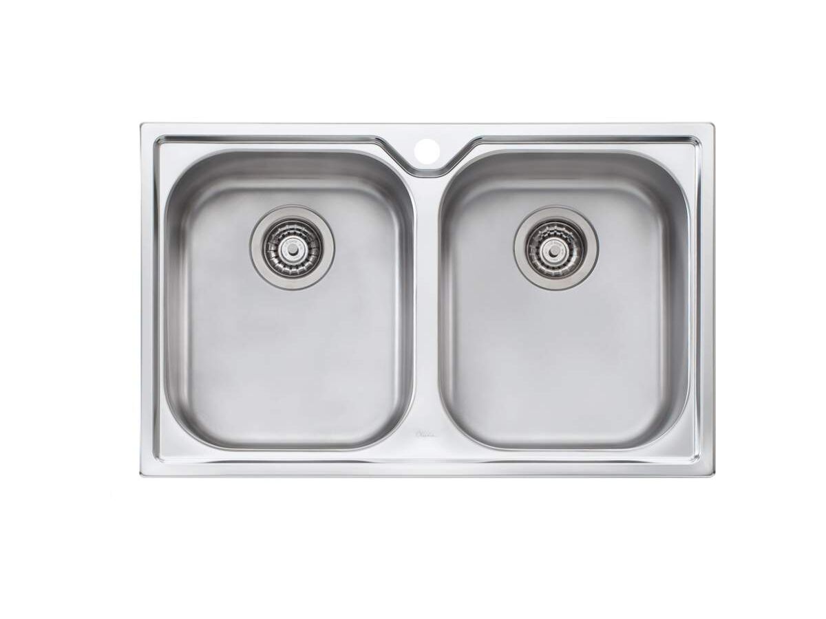 Oliveri Diaz Double Bowl Topmount Sink 1 Taphole from Reece