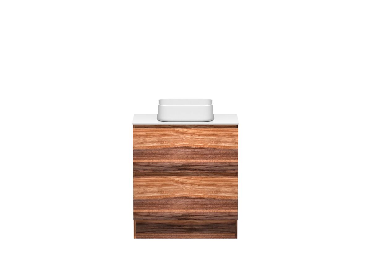 Kado Arc Timber Vanity Unit with Kick 750mm Corian Top Red Tulip from Reece