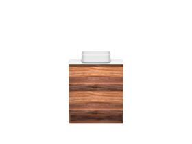 Kado Arc Timber Vanity Unit with Kick 750mm Corian Top Red Tulip from Reece