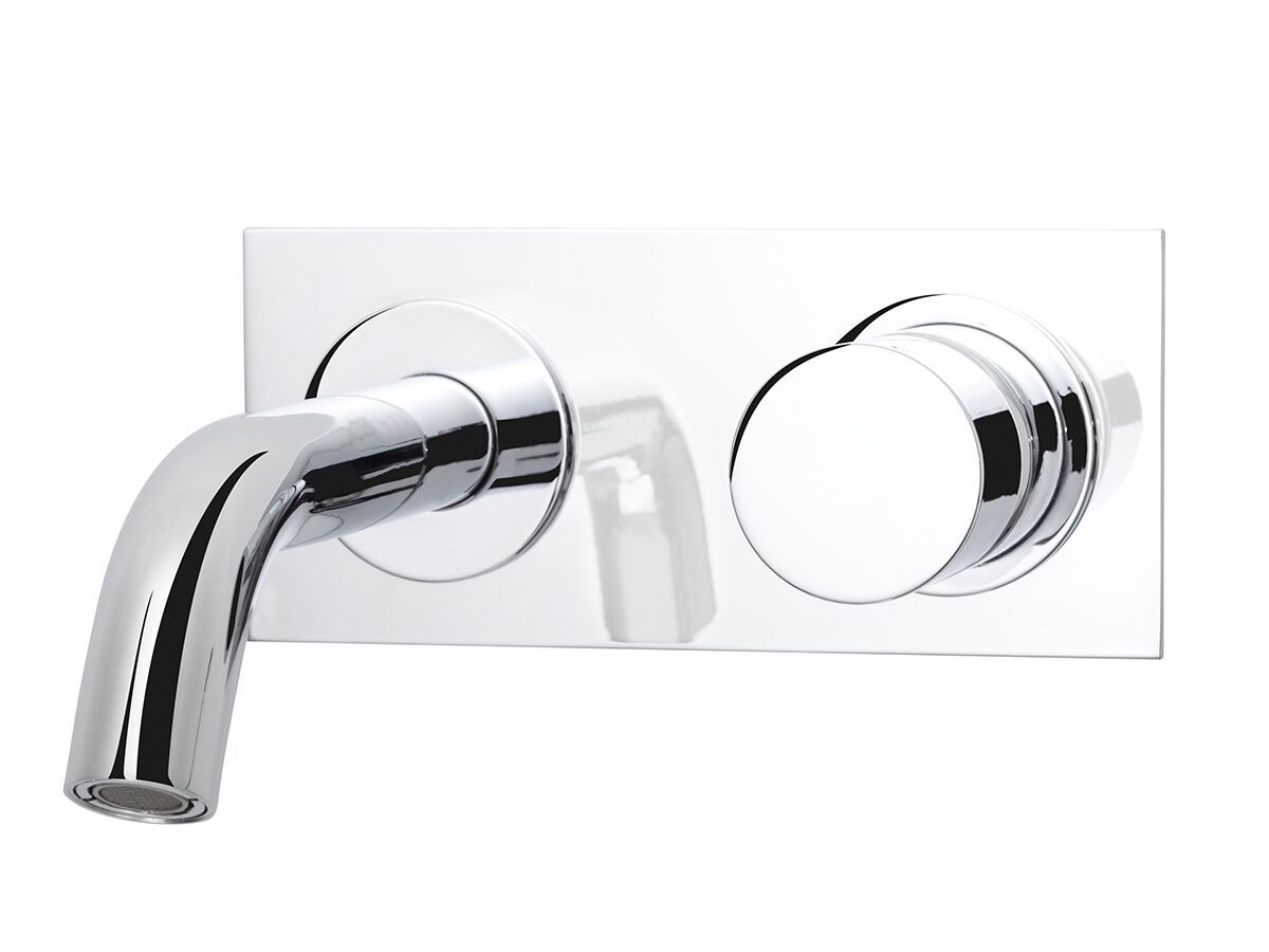 Sussex Pol Wall Basin Mixer Tap System Right Hand 200mm Outlet Chrome ...