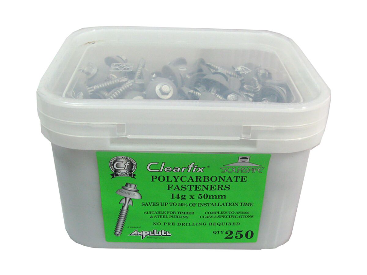 Ampelite 12mm x 50mm Polycarb Clearfix Screw (250) from Reece