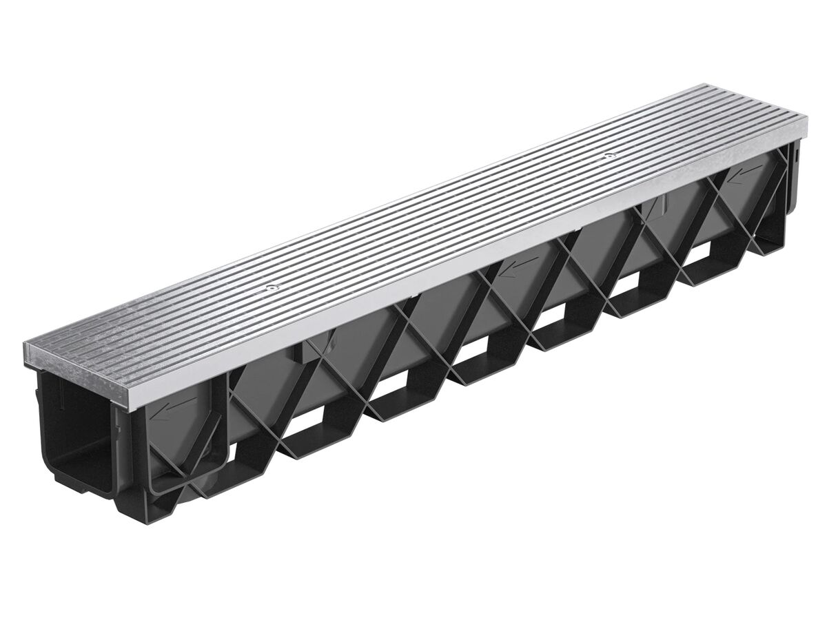 1mtr Storm Drain Pro 100 comes with Galvanised Heelguard Class B Grate ...