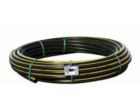 PE Gas (ATCO) Pipe Yellow Stripe SDR11 PE100 63mm x 100mtr from Reece