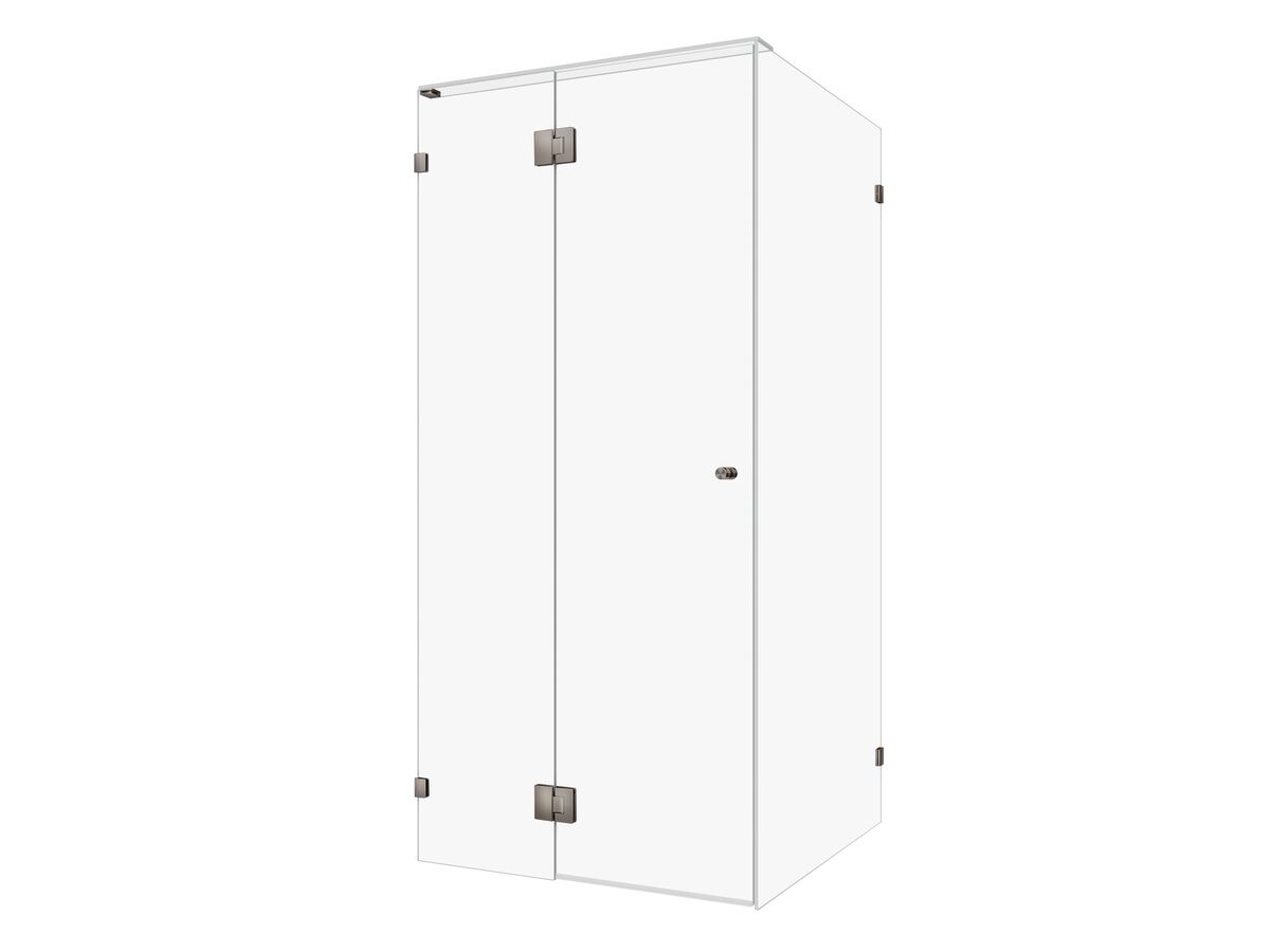 Kado Lux Frameless Enclosure with Wall Clips 1000 x 1000mm Brushed ...