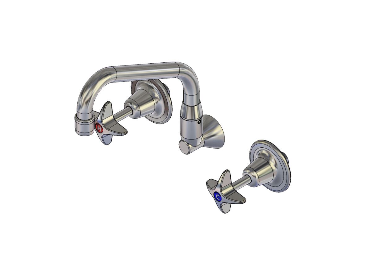 Enware Wall Recess Set Capstan Handle Chrome (3 Star) from Reece