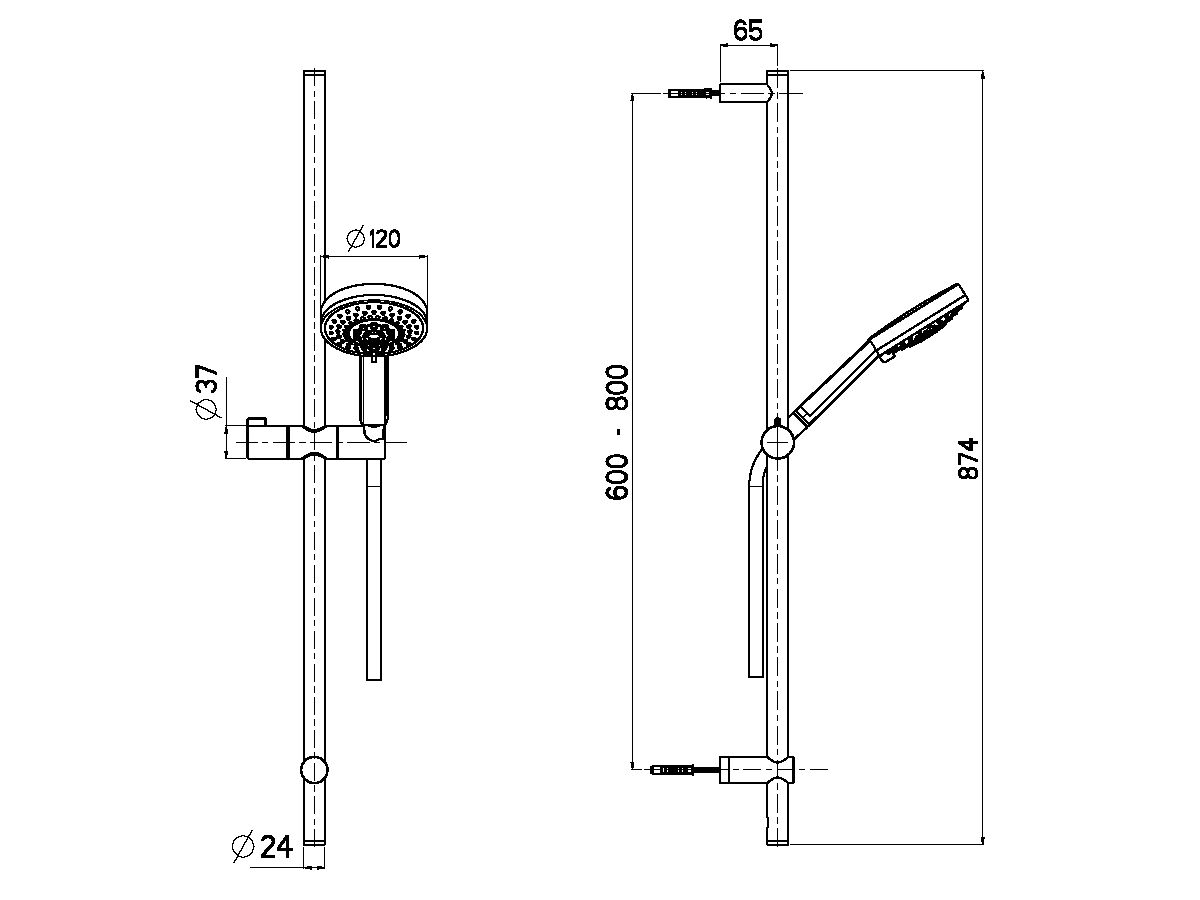 Nikles Techno 120 Rail Shower 90 (3 Star) from Reece
