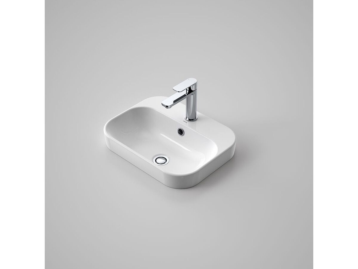 Caroma Luna Inset Basin One Taphole Overflow White from Reece
