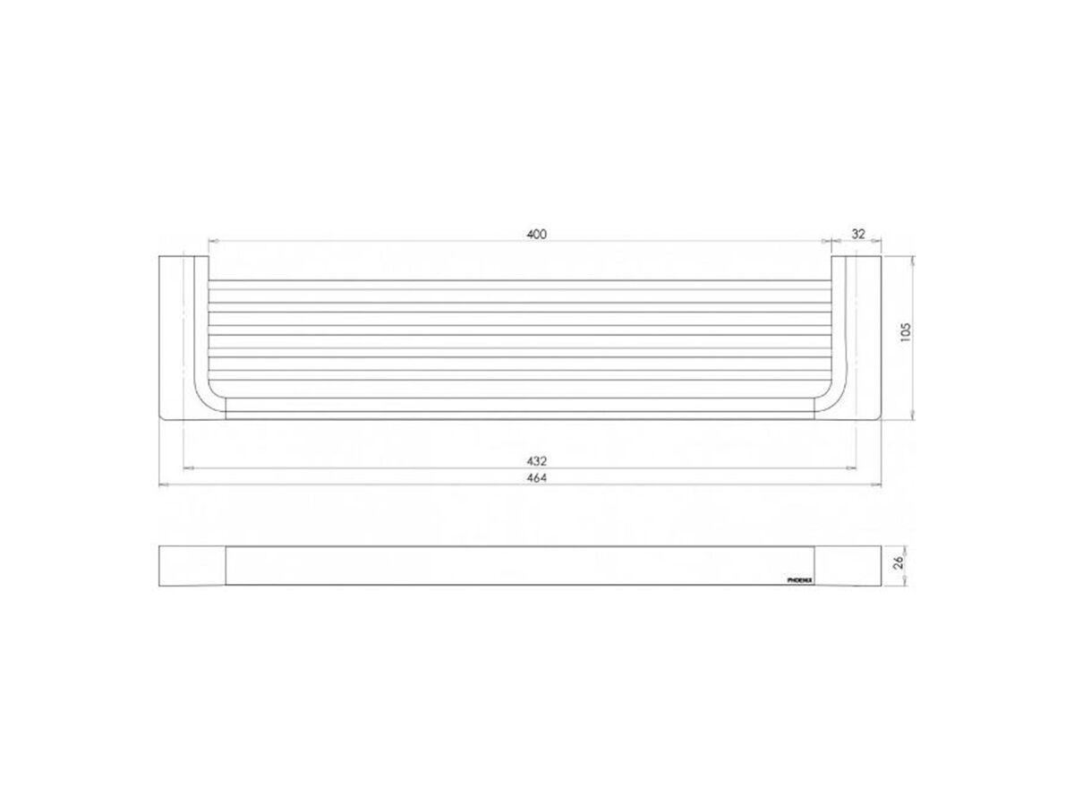 Phoenix Gloss Shower Shelf Matte Black from Reece