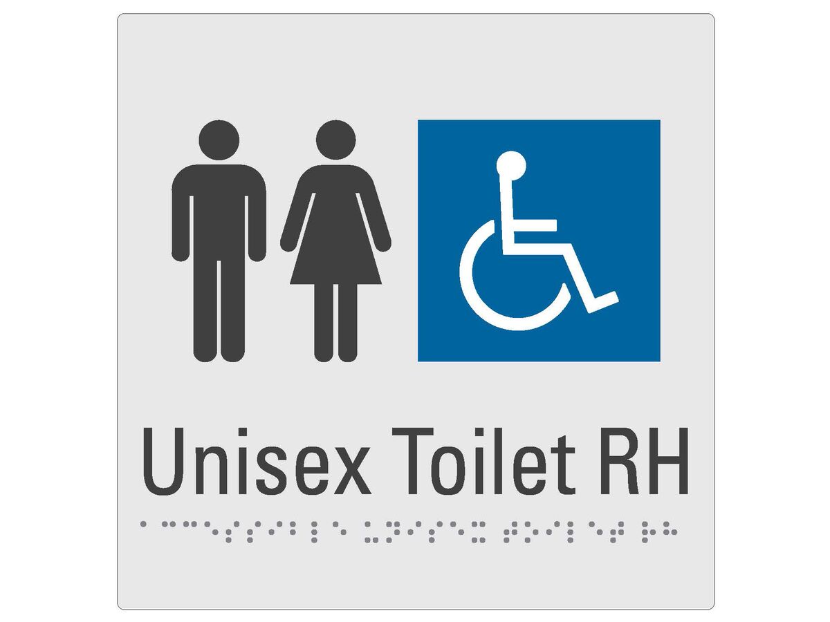 Budget Unisex Accessible Tactile Sign Right Handed from Reece