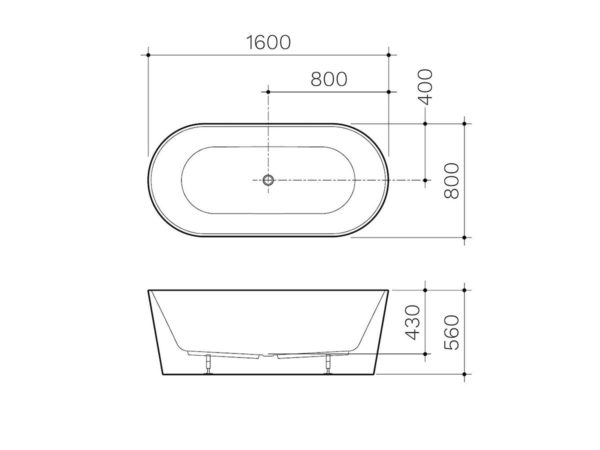 Clark Round Freestanding Bath with Overflow 1600mm White from Reece